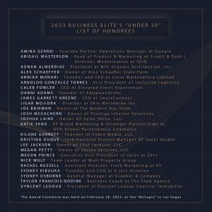 Business Elite's "Under 30" Award Recipients Honored at the Gala Dinner ...