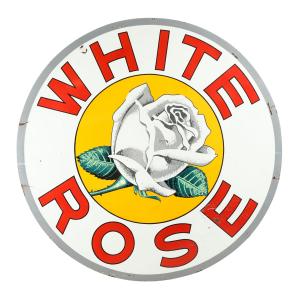 White Rose Gasoline signs from the 1940s and a red 1951 Ford Custom ...