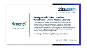 Synergy Credit Union Launches thirdstream's Online Account Opening