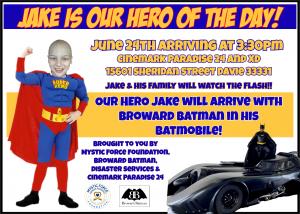 8 year old Cancer Fighting SuperHero Jake Rides the Batmobile with ...