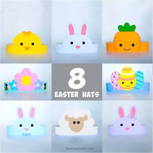 Cute Printable Easter Party Hats For Easter Party Supplies, Decorations ...