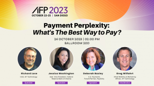 AP Technology Onstage at AFP 2023; Jeopardy Game Theme is Backdrop for ...