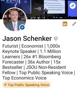 Top-Ranked Economic Forecaster and Futurist Jason Schenker Named ...