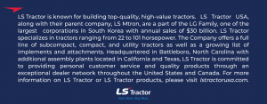 LS Tractor Launches the New and Improved MT4 Series - AFV NEWS