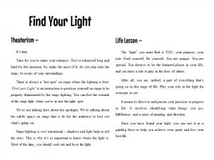 Find Your Light!, New Book About Theaterisms & Life Lessons, Available ...