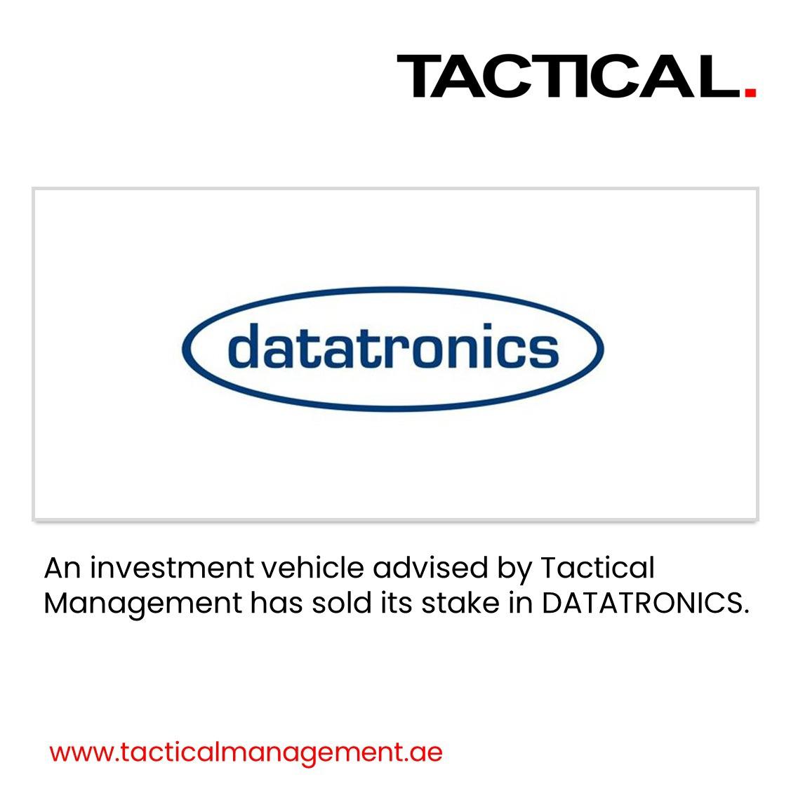 Tactical Management Successfully Sells Its Stake in DATATRONICS ...