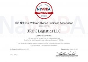 UROK Logistics is awarded SDVBE Certification, Demonstrating Commitment ...