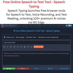 Speech Typing Launches Free, All-in-One Audio Platform to Democra