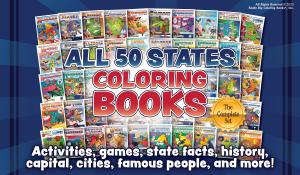 All 50 States Coloring & Activity Book Collector Set, 36 pages per ...