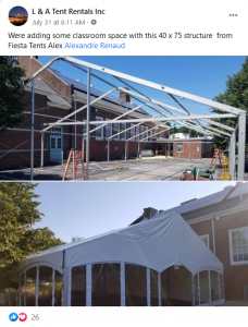 L&A Tents helps bring kids back to school by providing classroom tents ...