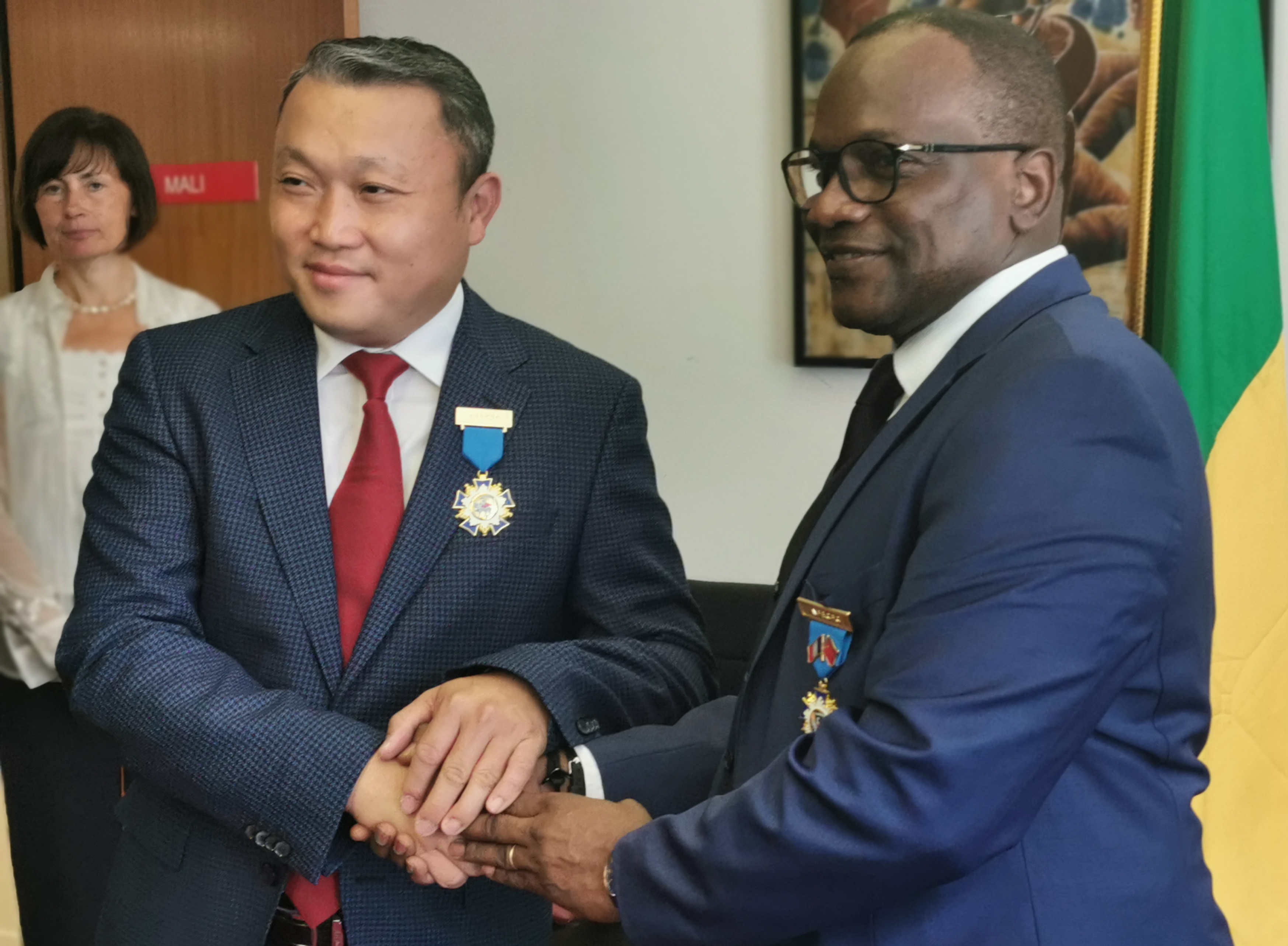 Oumar Keita and Pierre Henry REYNAUD of Madrid sponsored the president ...