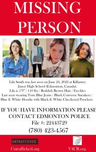 Missing Person: Lila Smith Edmonton, Alberta, Canada - AFV NEWS